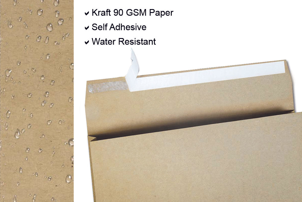 Kraft Water Resistant Envelope Mailers 90 GSM – Mehta Envelope Mfg Co